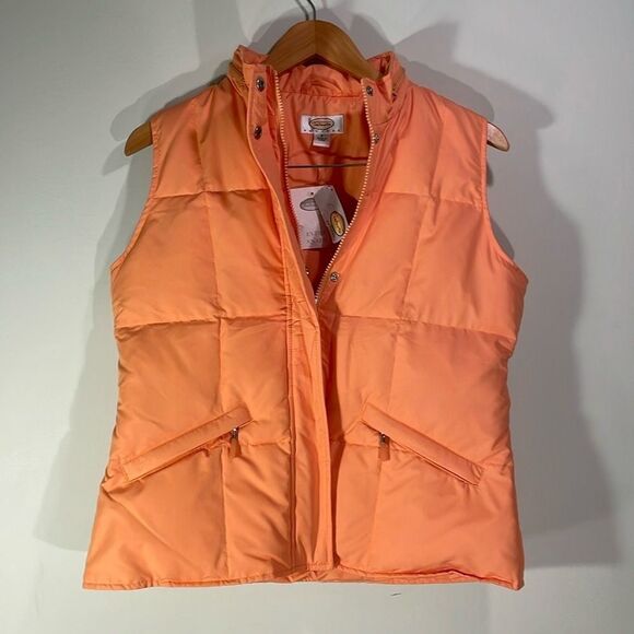 Talbots | Jackets & Coats | Talbots Petites Coral Orange Puffer Vest ...